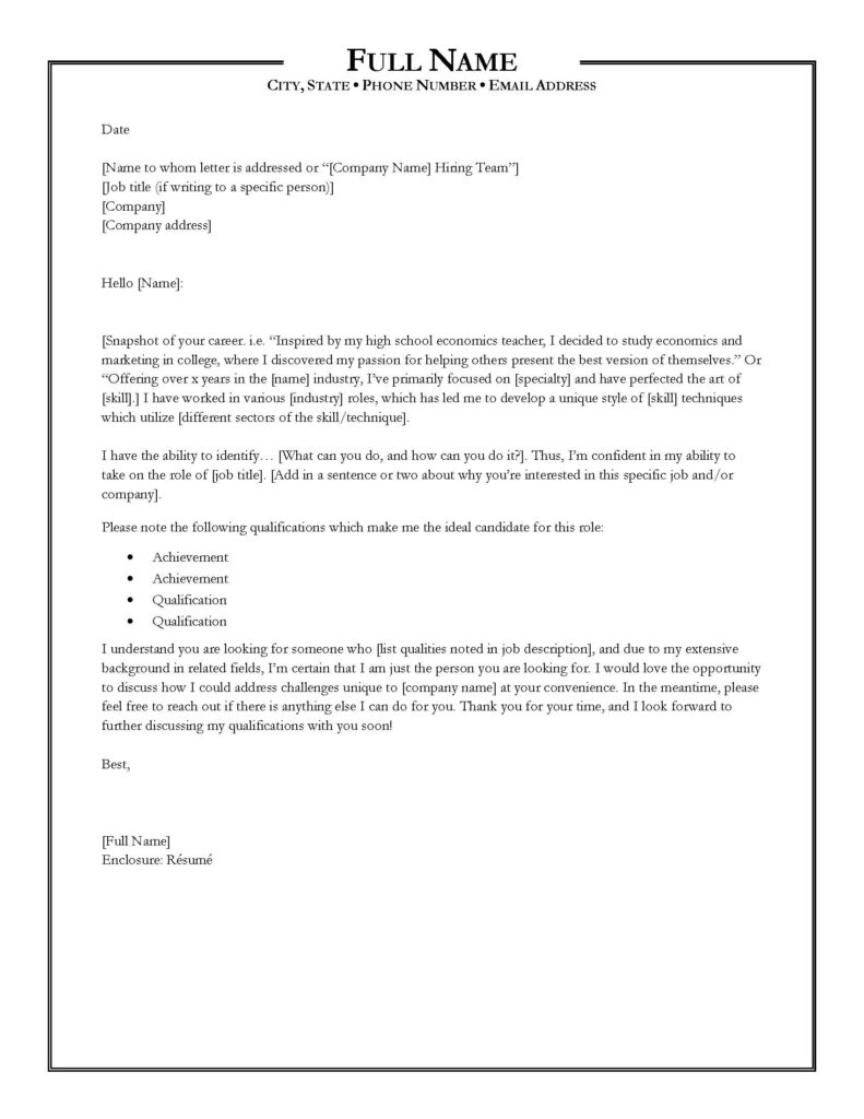 Cover Letter Paragraph